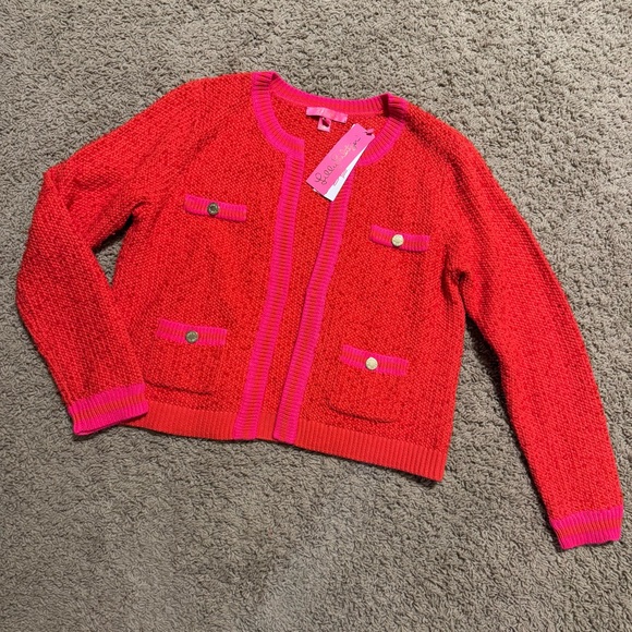Lilly Pulitzer | Sweaters | Nwt Lilly Pulitzer Nalayna Cardigan In Ruby ...
